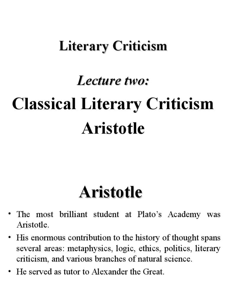 Aristotle's Poetics: A Critical Overview | PDF | Aristotle | Tragedy