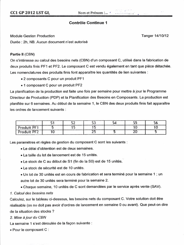 cc1 2012 2013 Corrige | PDF