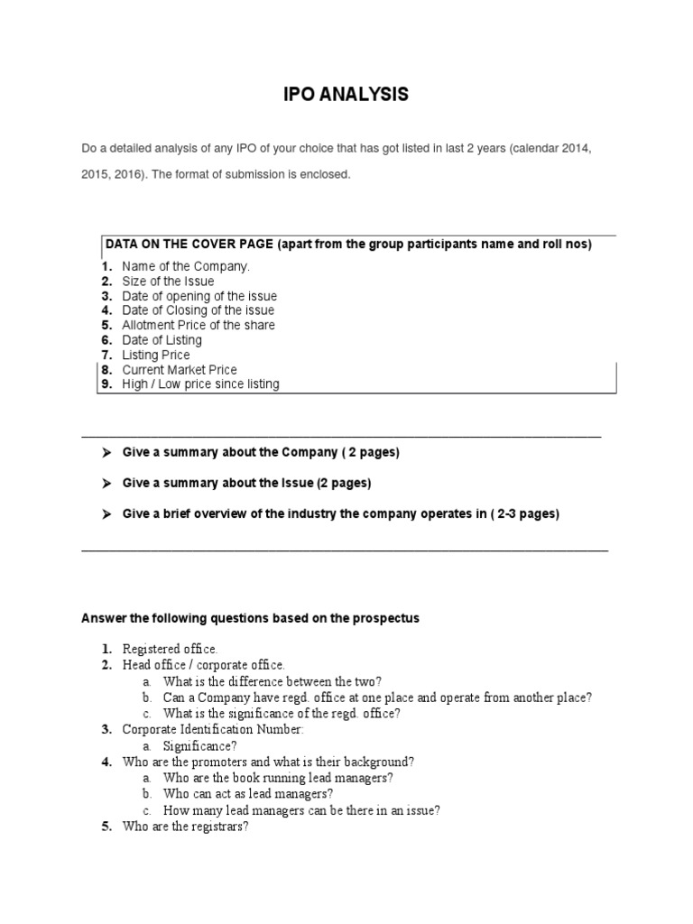 Ipo Analysis | PDF | Initial Public Offering | Banks