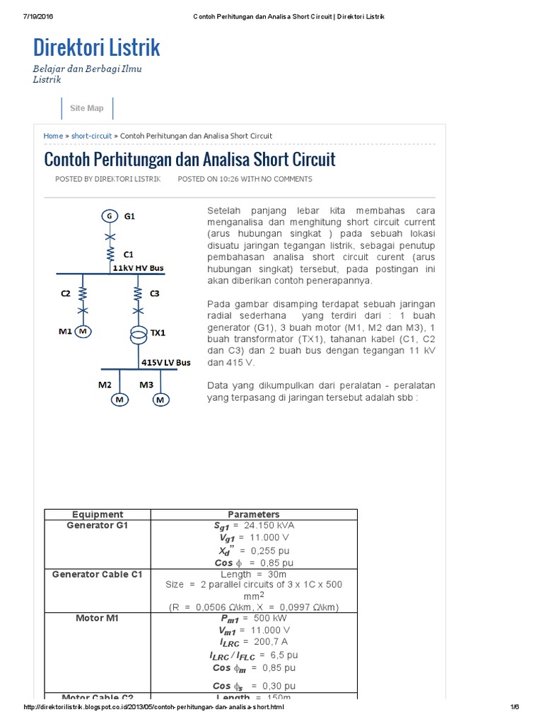 Contoh Perhitungan Dan Analisa Short Circuit - Direktori Listrik PDF | PDF