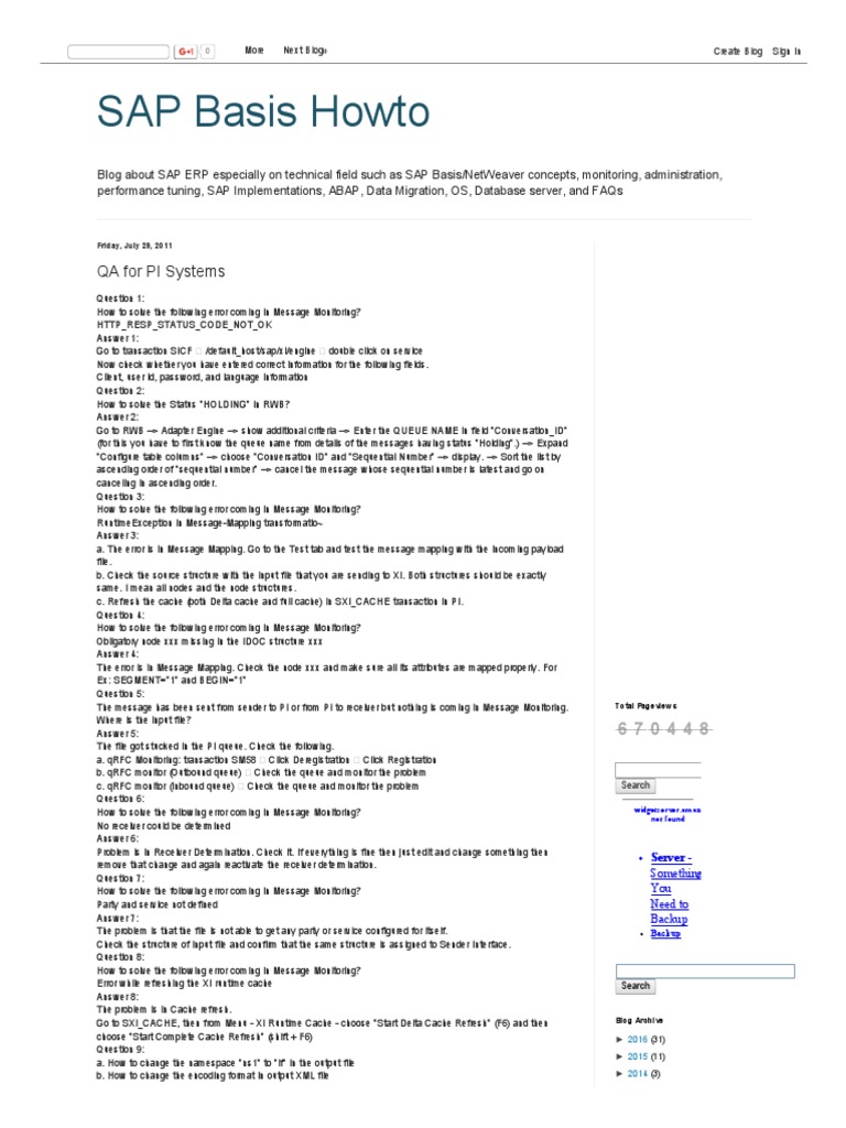 SAP Basis Howto - QA For PI Systems | PDF | Domain Name System | Java (Programming Language)