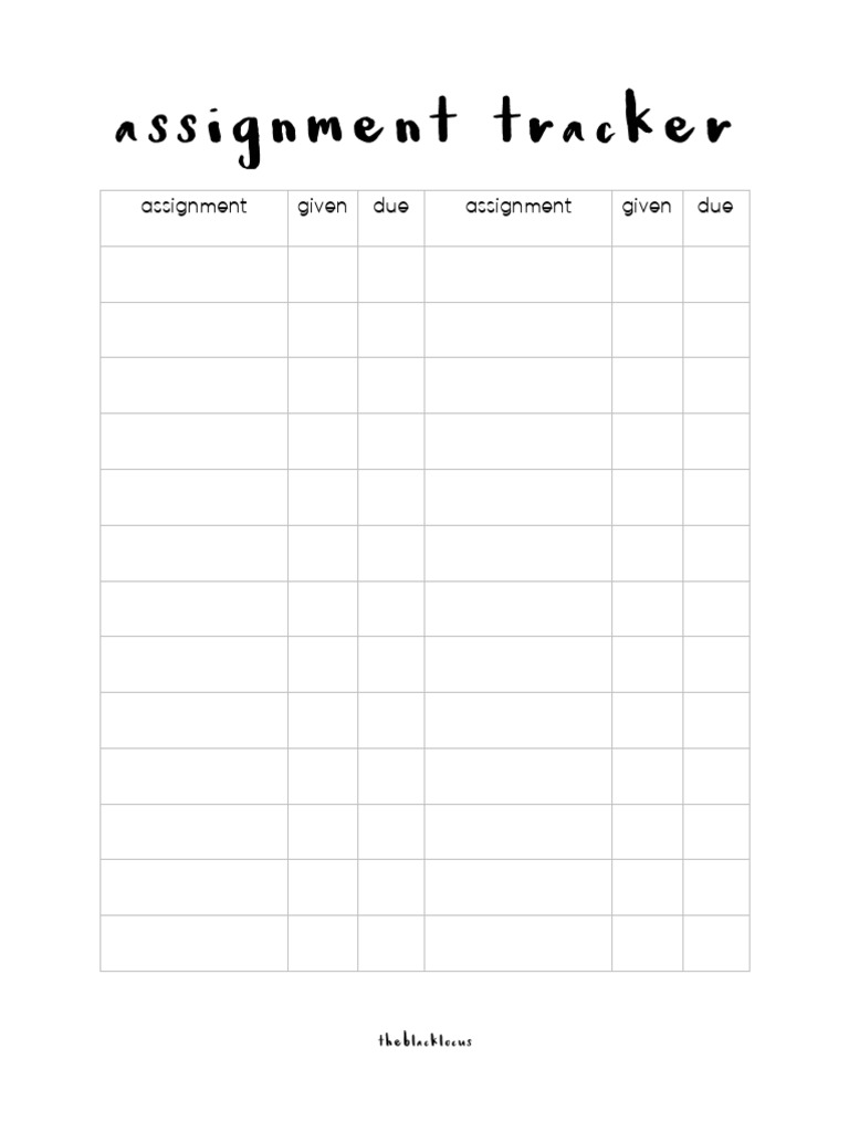 Assignment Tracker | PDF