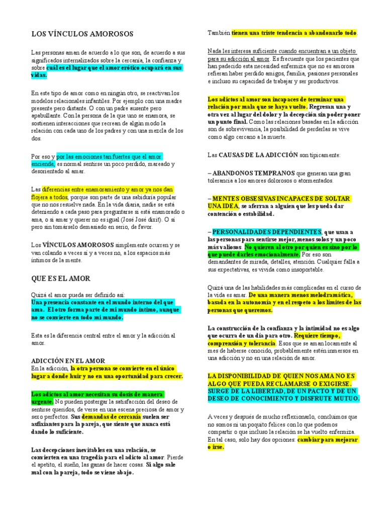 Los Vínculos Amorosos | PDF | Amor | Sicología