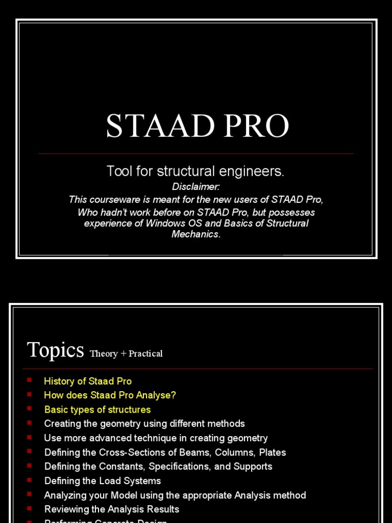 STAAD Pro Basics for New Users | PDF