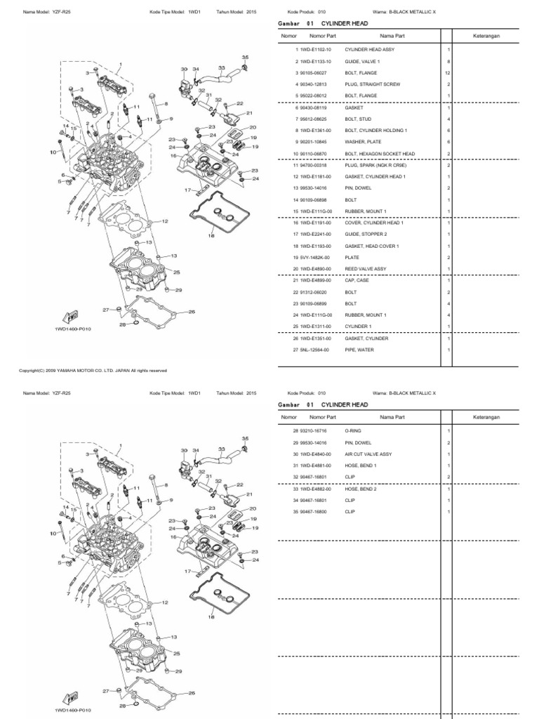 Yamaha Yzf r25 Parts