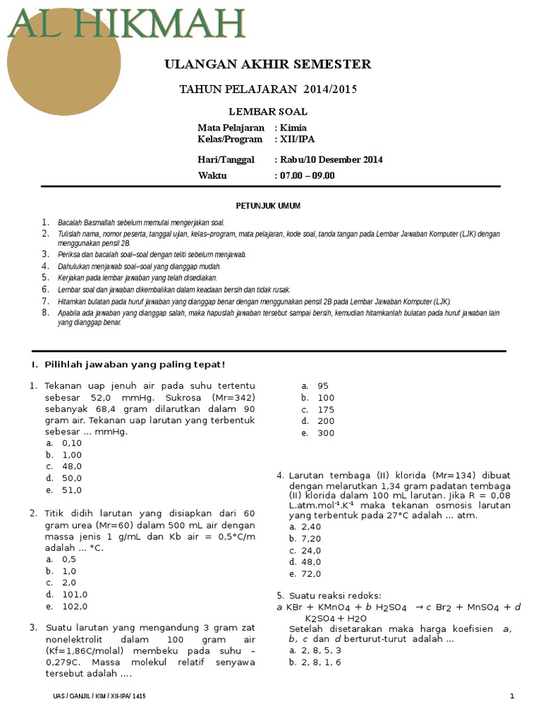 Soal UAS Kelas XII | PDF | Metode & Bahan Ajar | Teknologi & Rekayasa