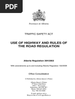 Use of Highway and Rules of The Road Regulation: Traffic Safety Act ...