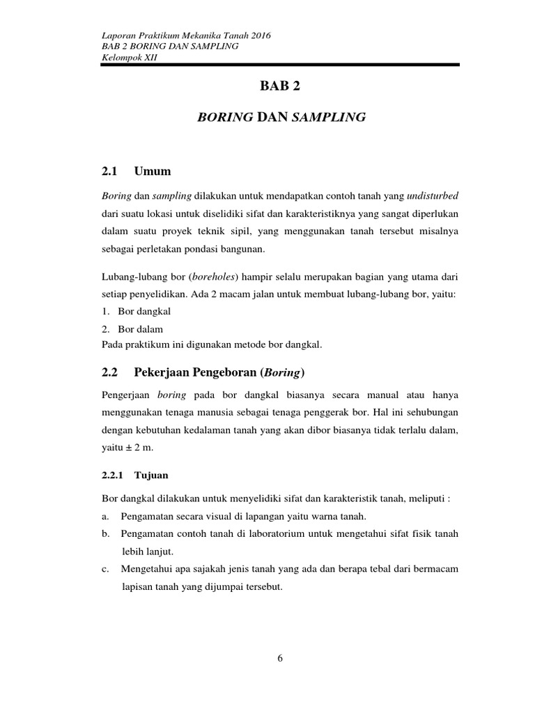Bab 2 Boring & Sampling | PDF | Griya & Taman | Sains & Matematika