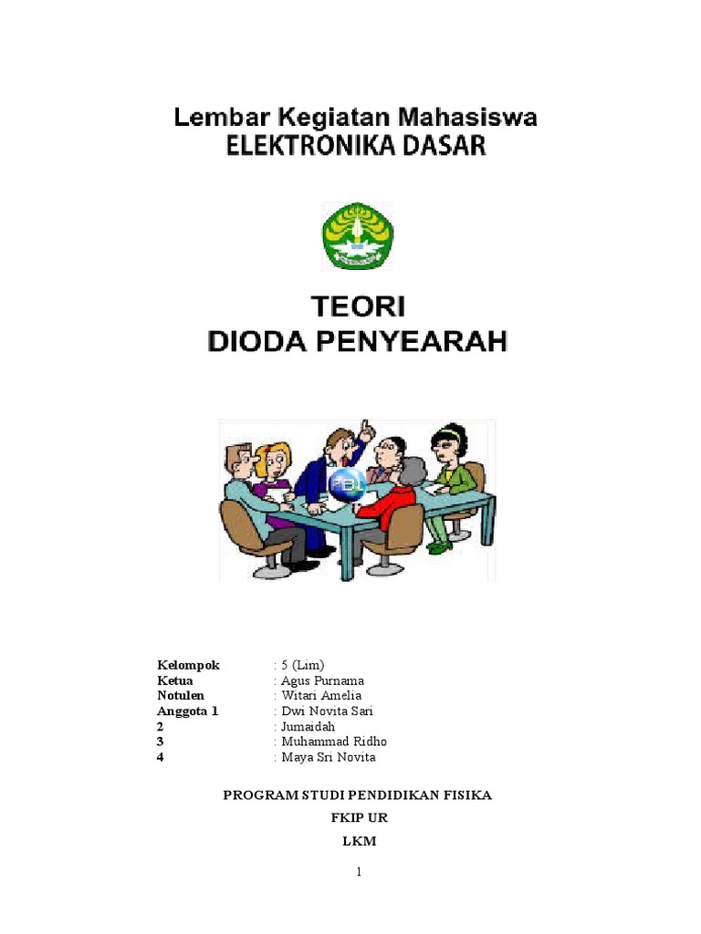 LKM A Teori Dioda (Kelompok 5) | PDF | Metode & Bahan Ajar | Sains ...