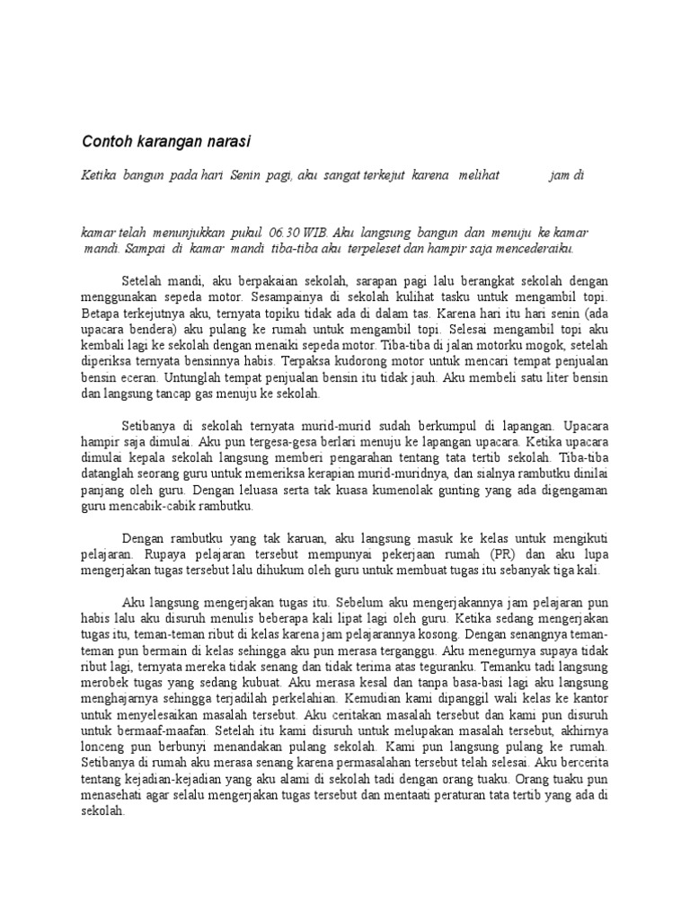 Contoh Karangan Narasi | PDF
