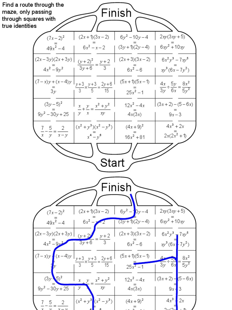 Algebraic Expression Maze Challenge | PDF