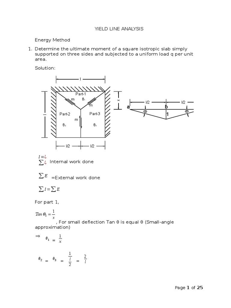 Lecture 6 (B) - Yield Line Examples | PDF | Geometry | Teaching Mathematics