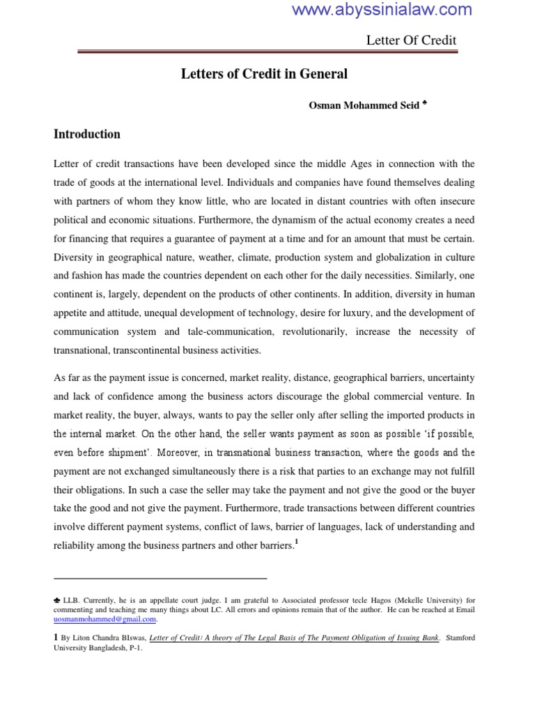 Letter of Credit PDF | Download Free PDF | Letter Of Credit | Credit ...