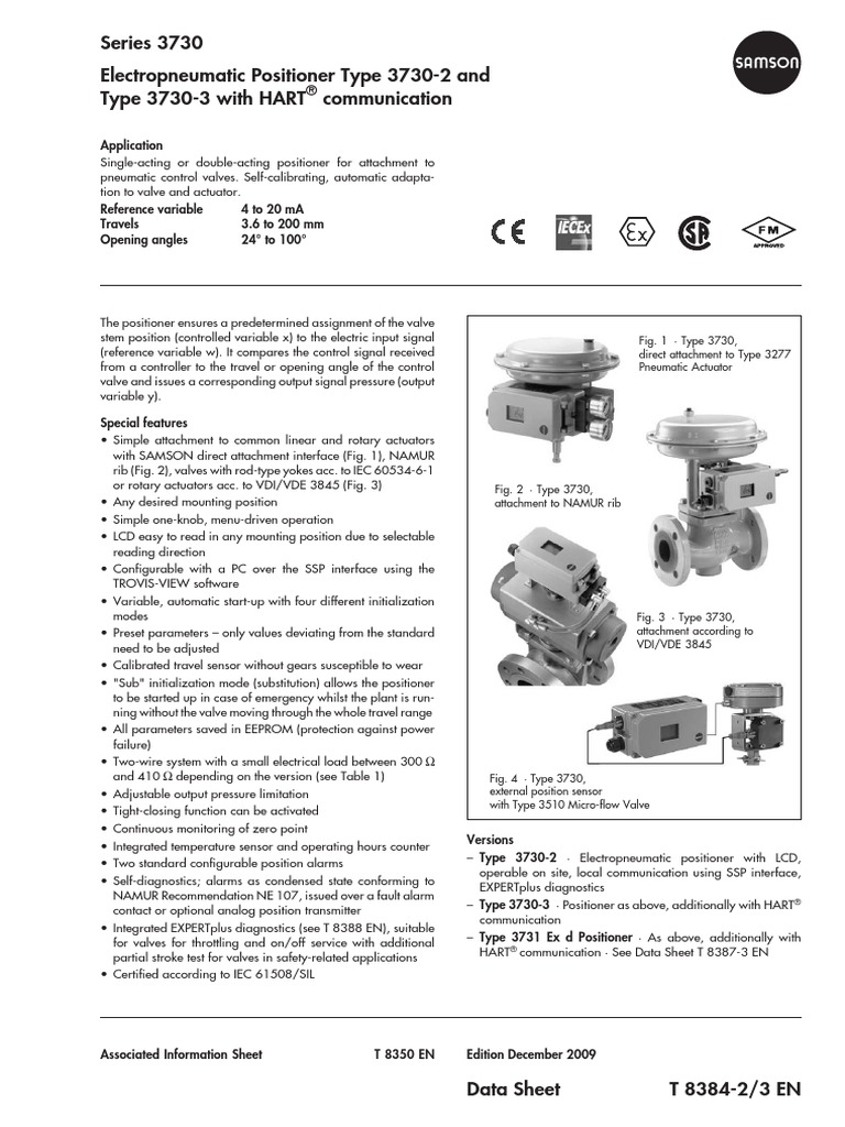 SAMSONType 3730 2 Electropneumatic Positioner & Type 3730 3 With HART ...