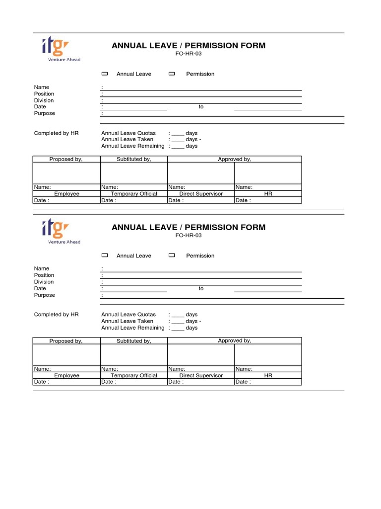 Annual Leave Submission Form | PDF