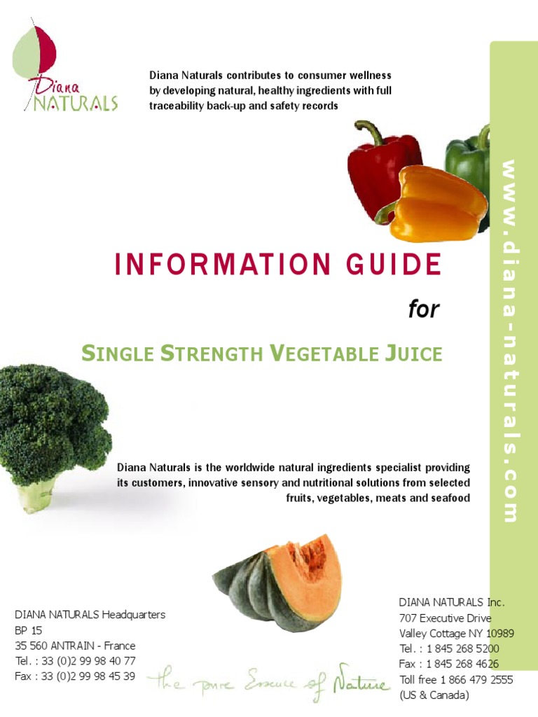 Guide Single Strength Veg Juice Juil08 | PDF