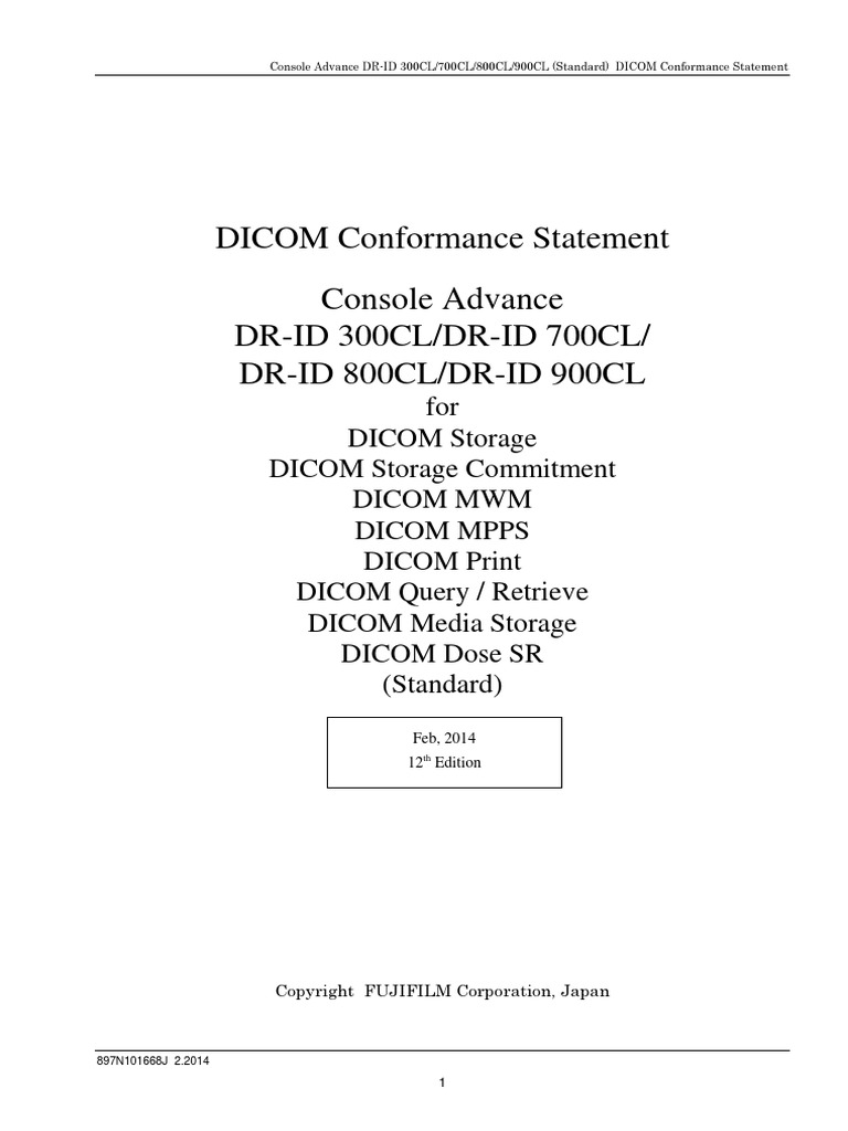 FDX Console V7 4 DICOM Conformance Statement | PDF | Computing ... FDX Console V7 4 DICOM Conformance Statement | PDF | Computing ...