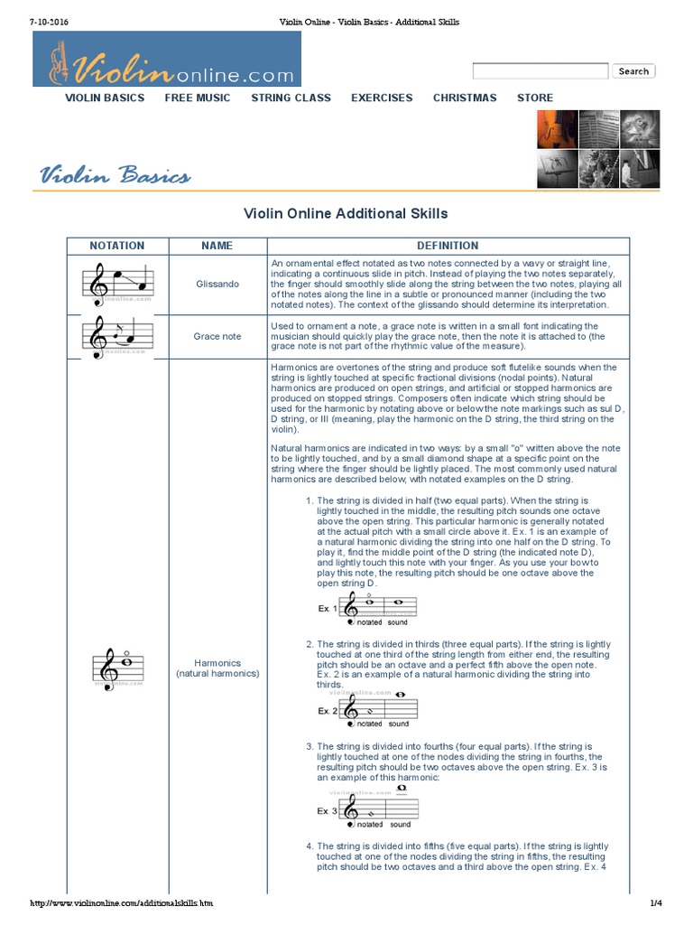 Violin Online - Violin Basics - Additional Skills PDF | PDF | Violin ...