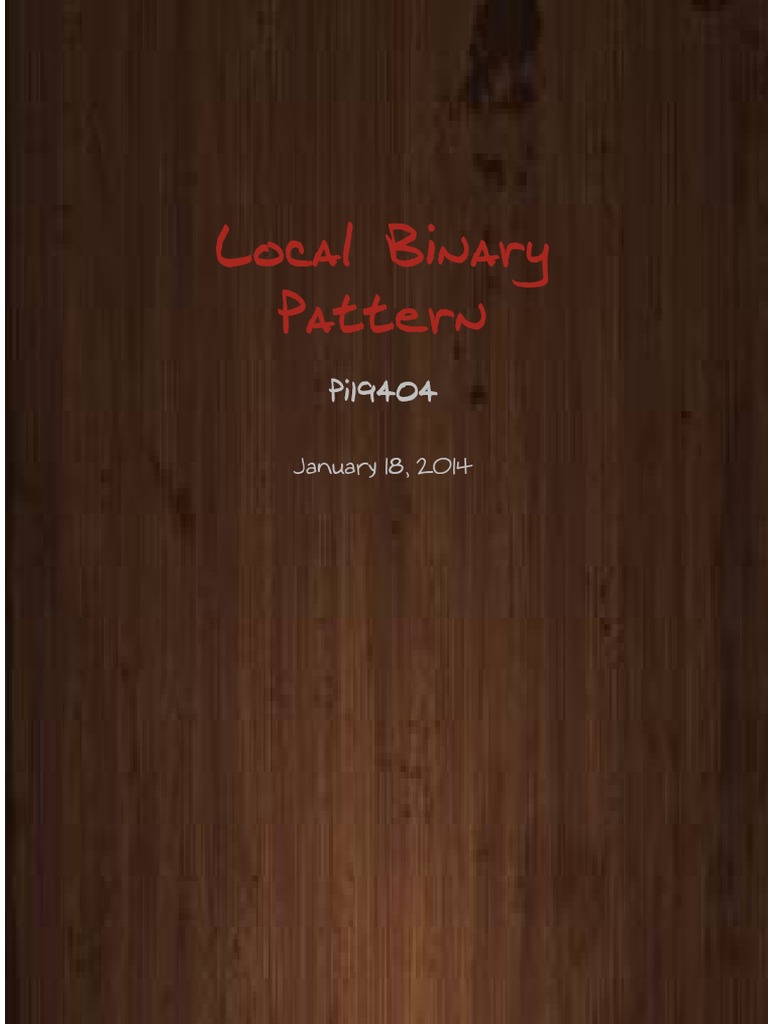 Local Binary Pattern PDF | PDF | Integer (Computer Science) | 2 D ...