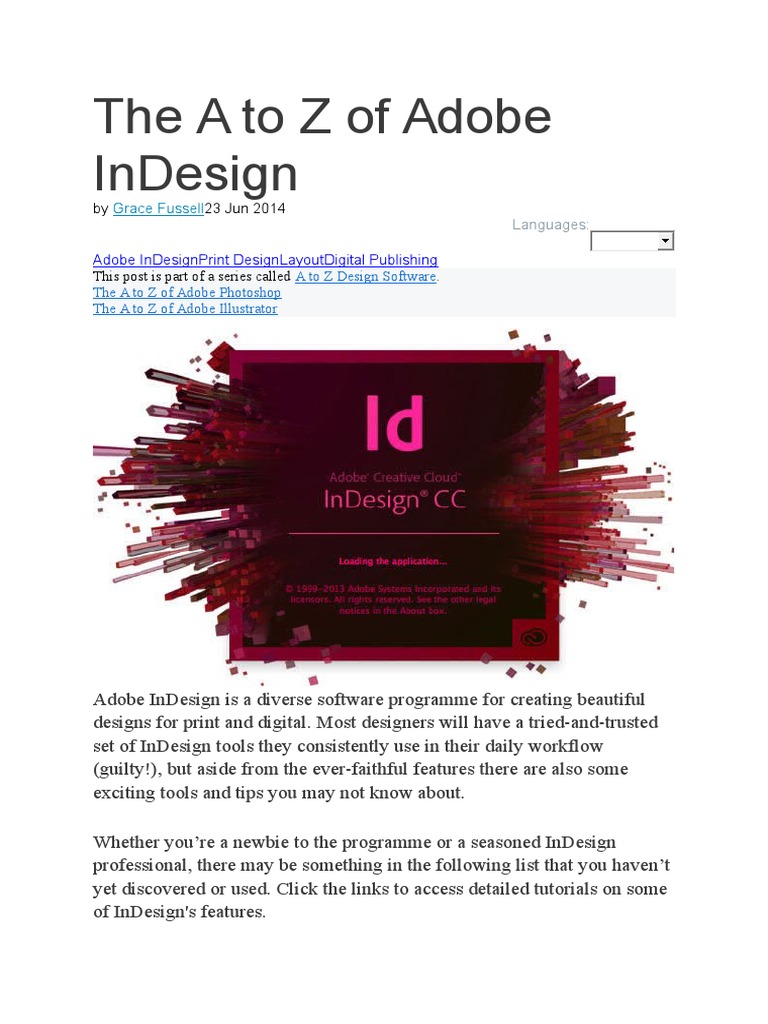 The A To Z of Adobe InDesign | PDF | Page Layout | Adobe In Design