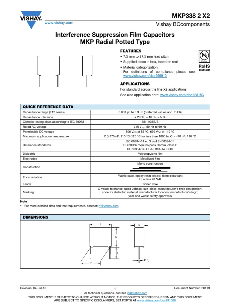 UD2_Datasheet C MKP | Capacitor | Electromagnetism | Free 30-day Trial ...
