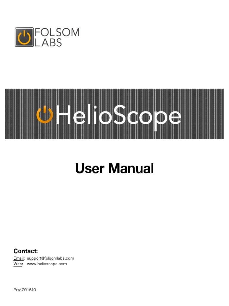 Helioscope User Manual | Download Free PDF | Power Inverter | Software