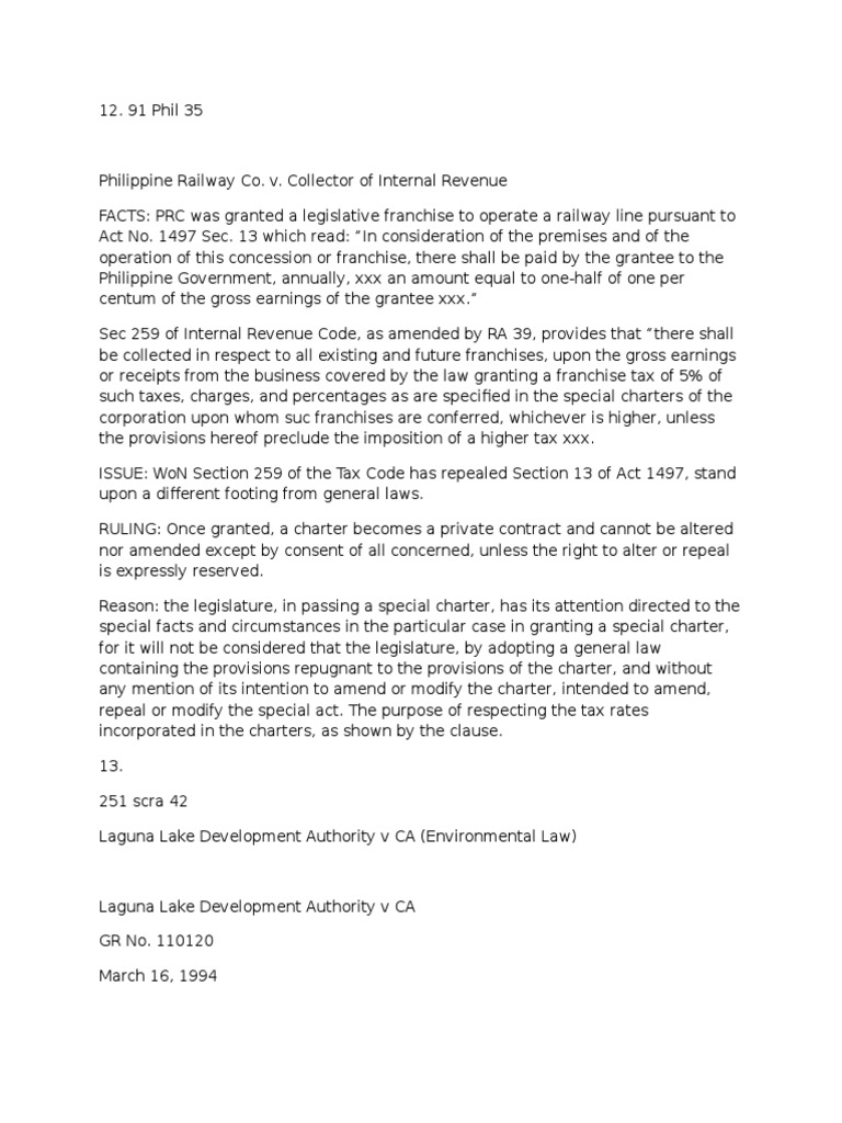 Case Digest Statcon v2 | PDF | Repeal | Local Ordinance