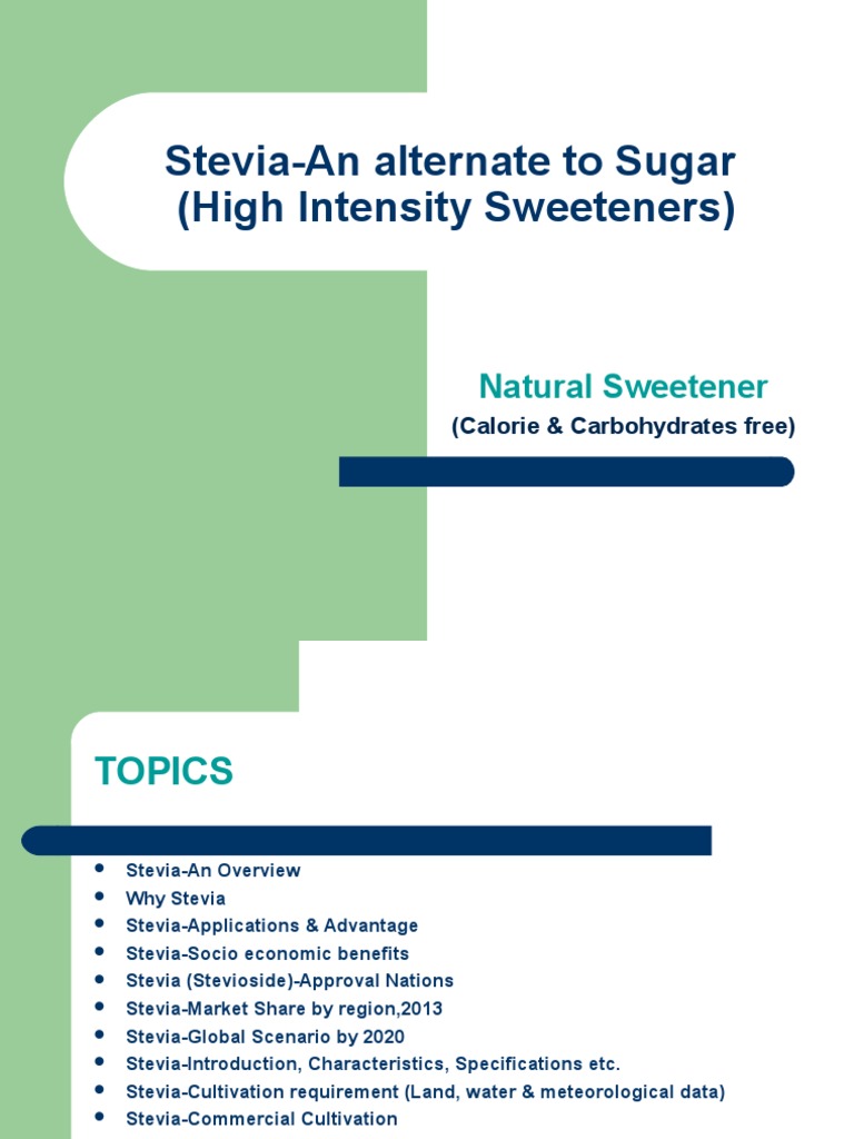 Stevia Presentation | Download Free PDF | Food And Drink | Chemistry