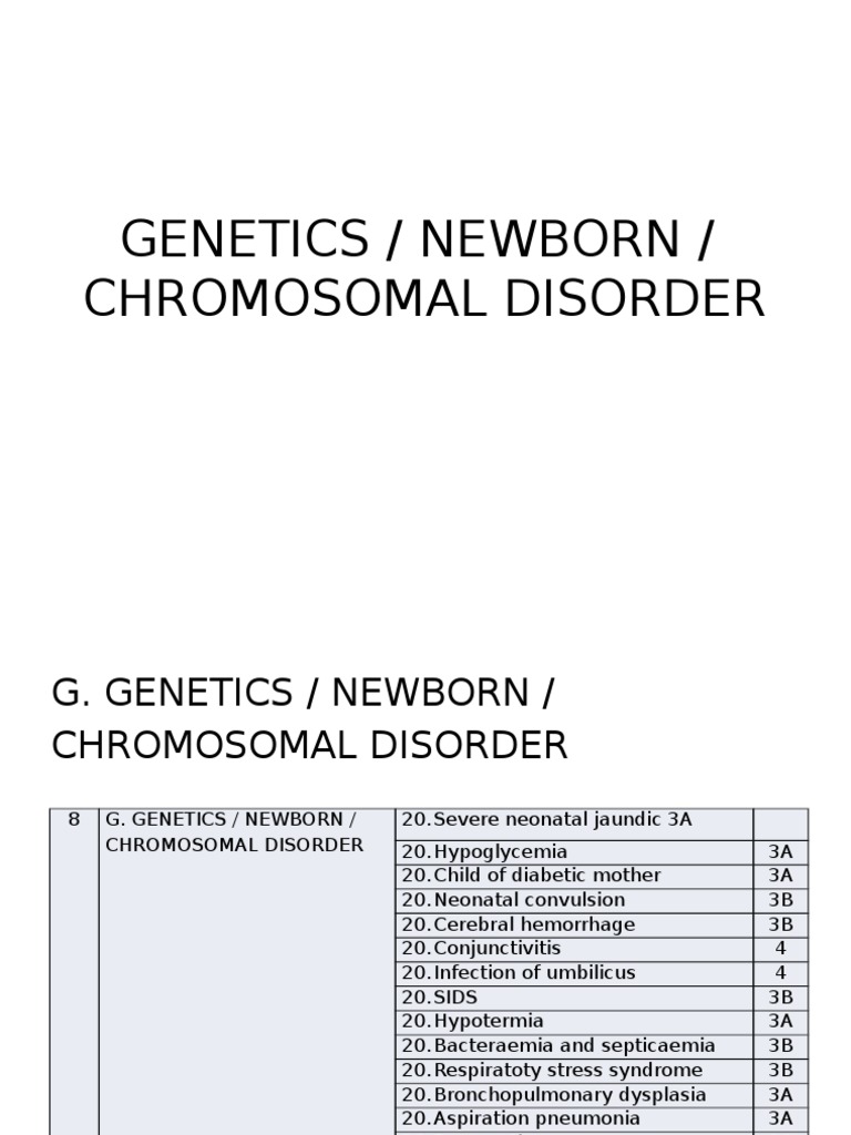 Genetics / Newborn / Chromosomal Disorder | PDF