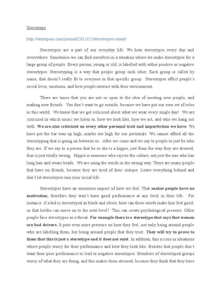 Articles On Stereotypes | PDF | Stereotypes | Feminism