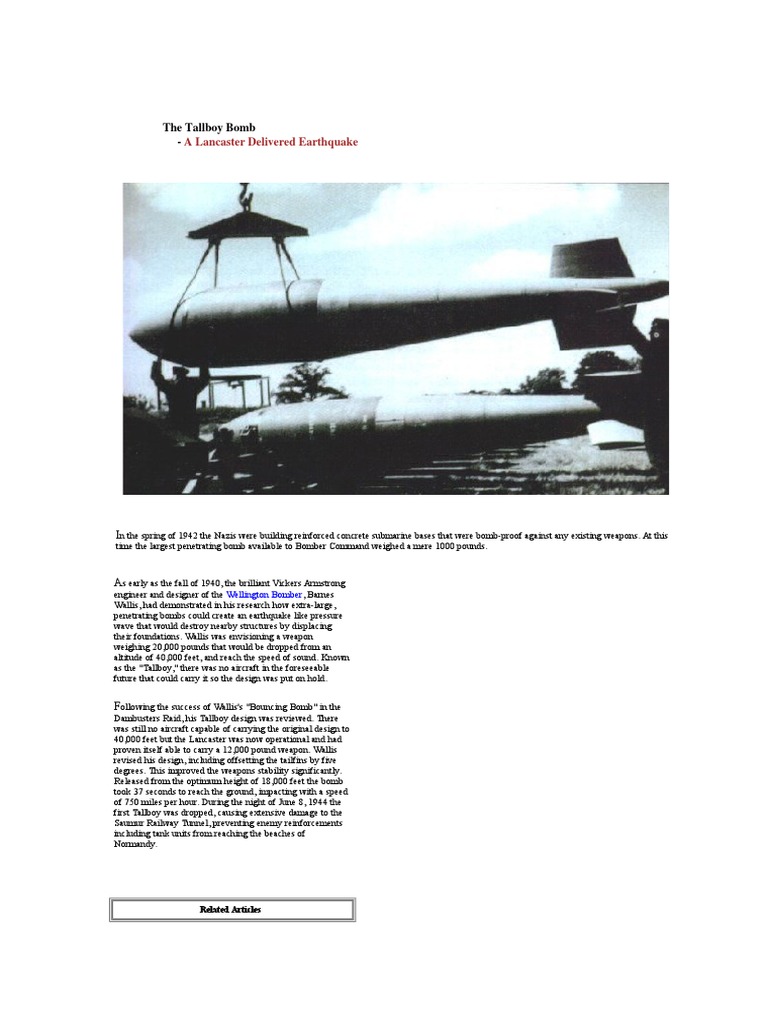 The Tallboy Bomb | Download Free PDF | Fuze | Nuclear Weapons