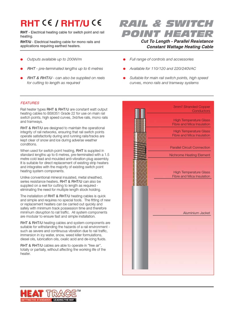 RHT Rht/U: Rail & Switch Point Heater | PDF | Switch | Cable