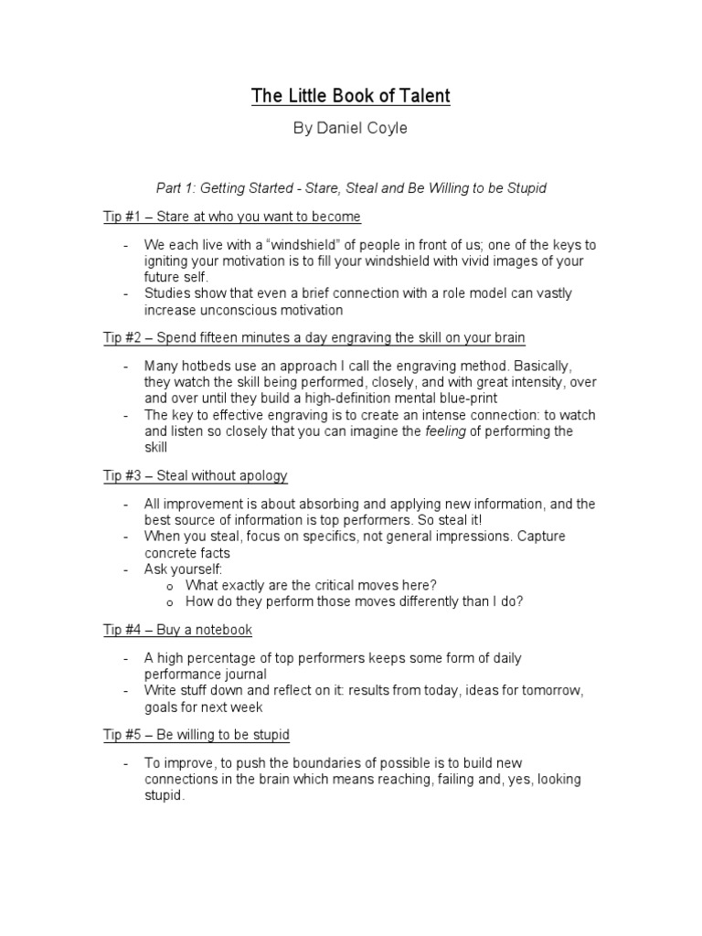Mastering Skills: Tips from Coyle's Guide | PDF | Motivation | Motivational