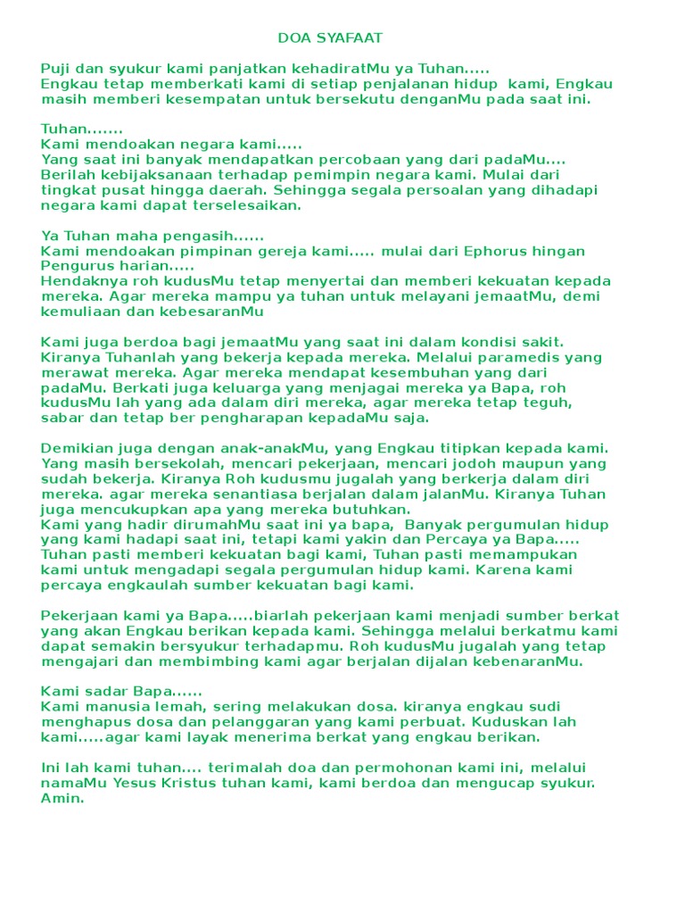 Doa Syafaat | PDF