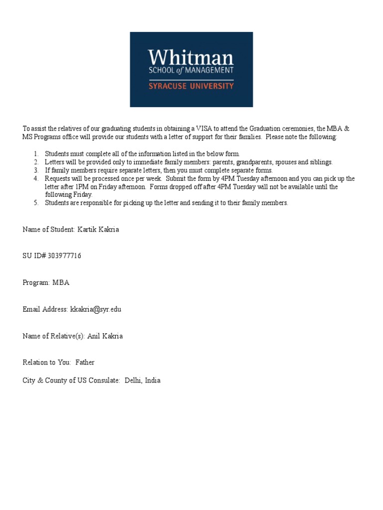 Inviting A Relative Letter | PDF