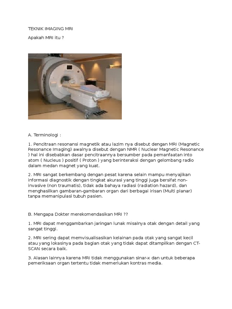 Teknik Imaging Mri | PDF