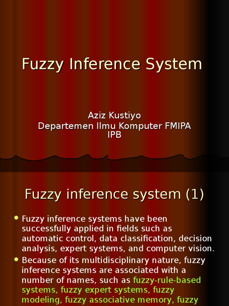 Kuliah 7 - Fuzzy Inference System | PDF | Fuzzy Logic | System