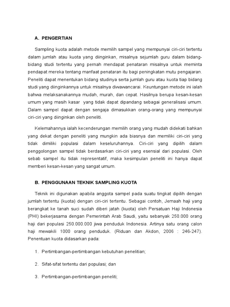 Quota Sampling | PDF