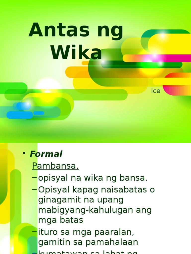 Antas NG Wika | PDF
