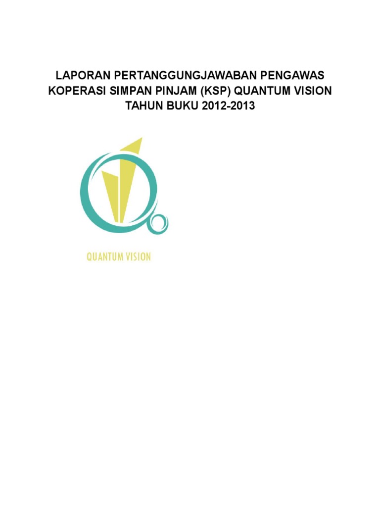 Contoh Laporan Pengawas Koperasi Simpan Pinjam | PDF