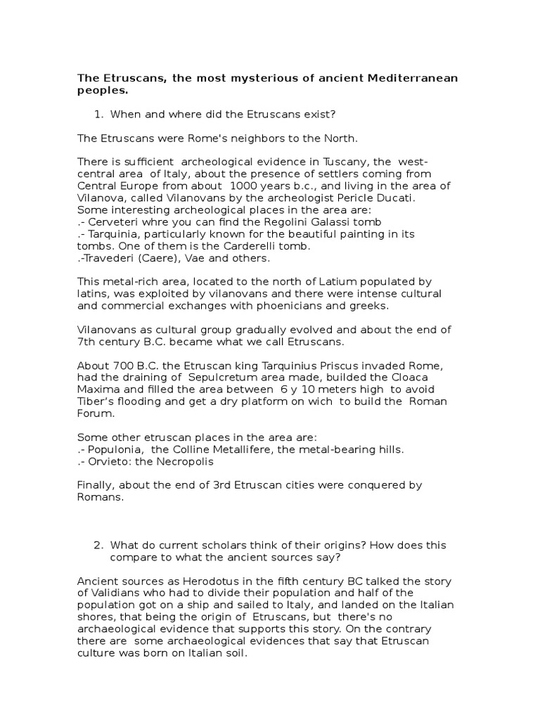 The Etruscans | PDF | Etruscan Civilization | Ancient Europe
