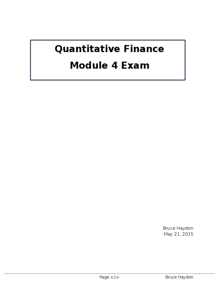 Quantitative Finance - Module 4 CQF | PDF | Mathematical Analysis ...
