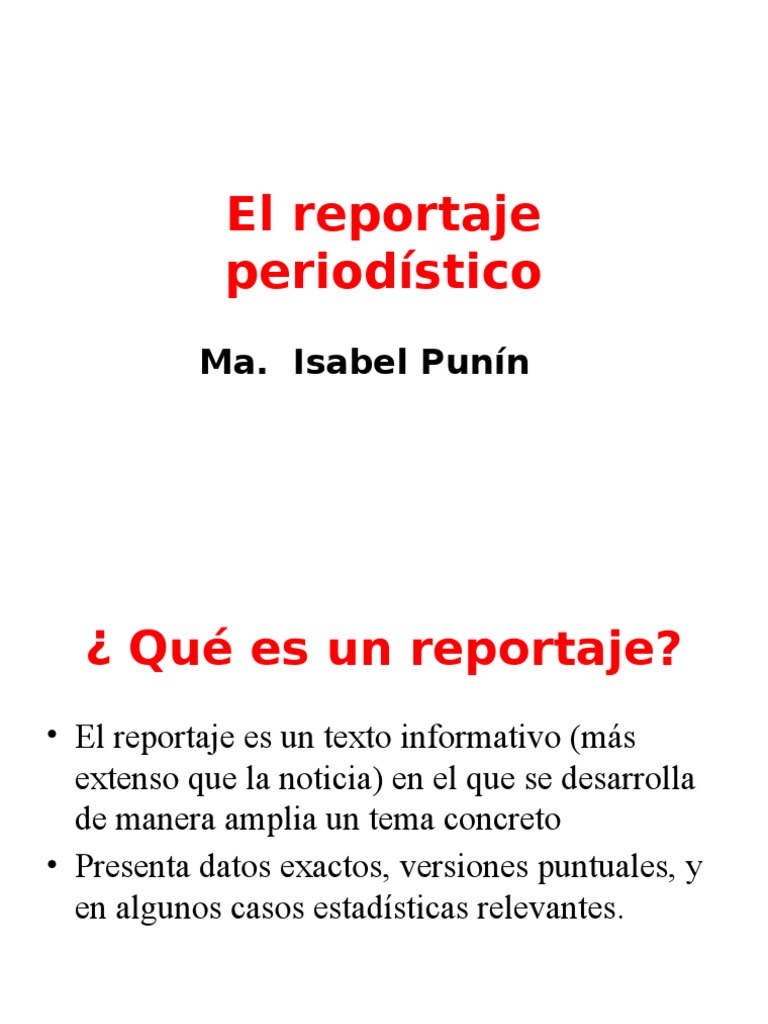 Reportaje Periodístico | PDF | Periodismo | Cognición