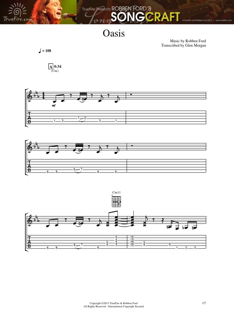Oasis: Music by Robben Ford Transcribed by Glen Morgan | PDF