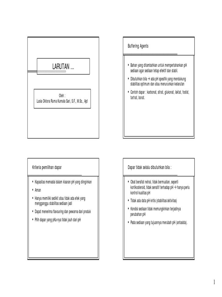 Panduan Pembuatan Larutan Farmasi | PDF