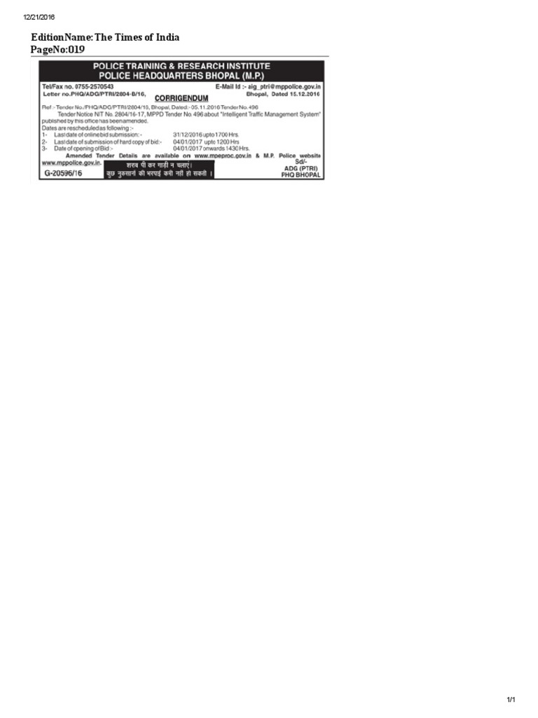 TOI Advertisements | PDF