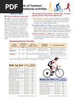 MET Levels for Physical Activities | PDF