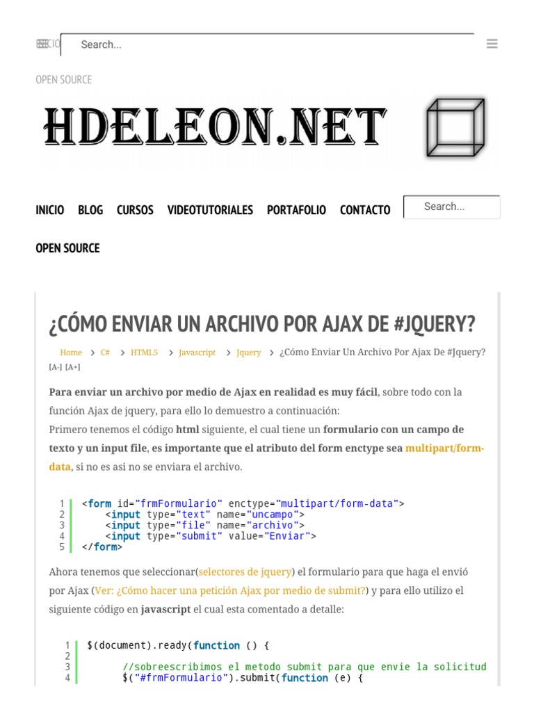 ¿Cómo Enviar Un Archivo Por Ajax de #Jquery | PDF | J Query | Script Java