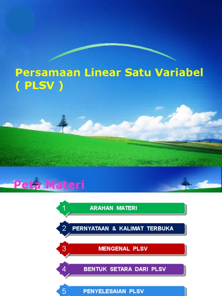 Persamaan Linear Satu Variabel | PDF