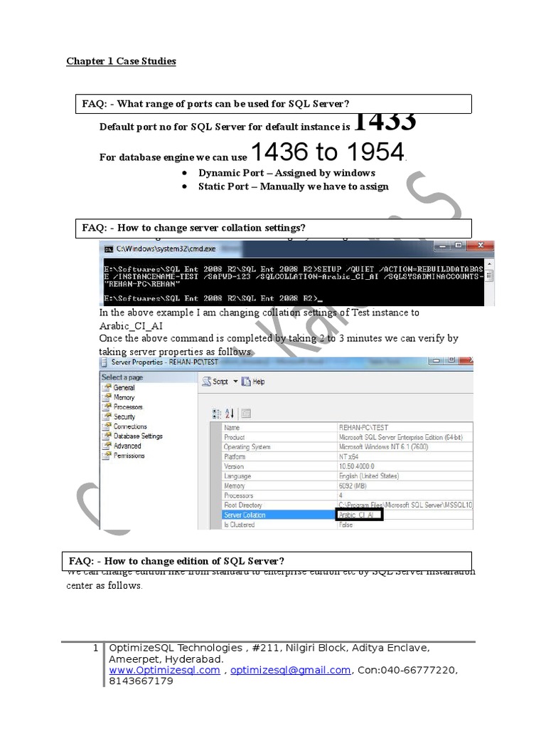 Sqldba Faq Scenarios | PDF | Windows Registry | Microsoft Sql Server Sqldba Faq Scenarios | PDF | Windows Registry | Microsoft Sql Server